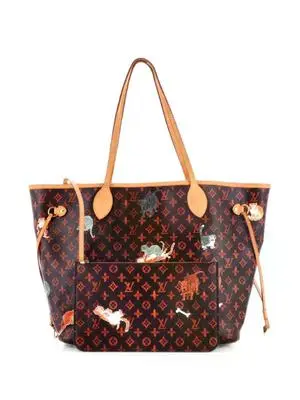 LOUIS VUITTON Neverfull Mm Limited Edition Catogram Canvas Tote Bag - Brown