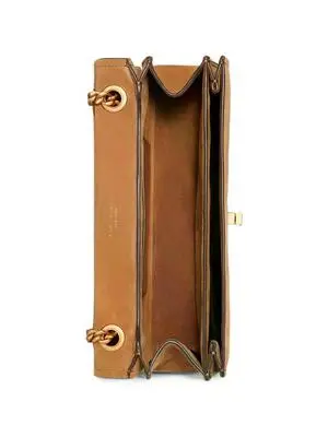 Tory Burch Medium Kira Turnlock Suede Shoulder Bag - Brown