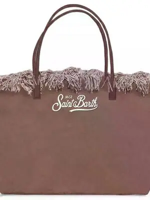 MC2 SAINT BARTH City Fringed Logo-embroidered Tote Bag - Brown