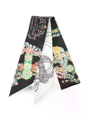 Hermès Brides De Gala En Fleurs Scarf - Black