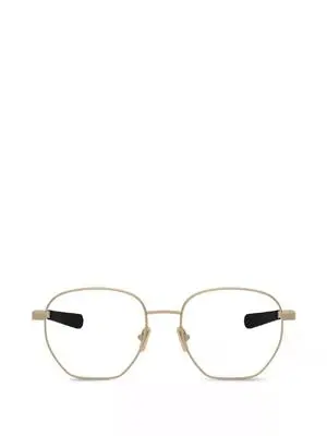 Moncler Geometric Frame Eyeglasses - Gold