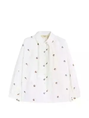 Max Mara Embroidered Cotton Poplin Shirt