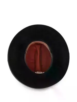 Vintage Leather-trimmed Fedora Hat