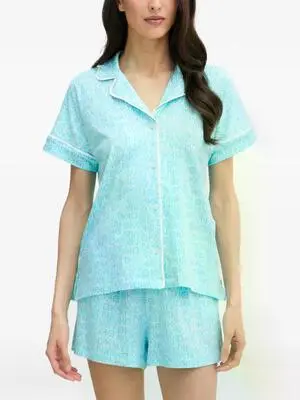 Dkny Logo-print Short-sleeved Pajamas - Blue