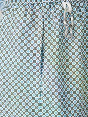 Fedeli Patterned Drawstring Swim Shorts - Green