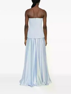 Solace London Oriana Strapless Maxi Dress - Blue