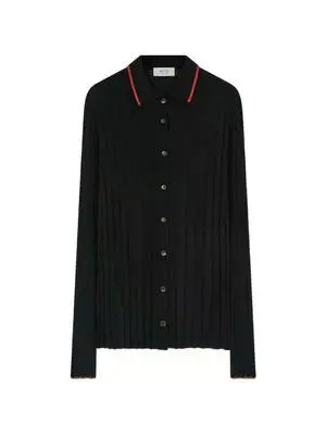 RETORI Ribbed-knit Button-down Cardigan