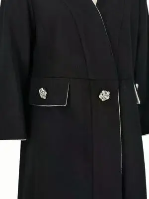 Vintage Embellished Contrast-trim Coat