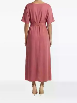 Max Mara Belted Maxi Dress With Flared Skirt