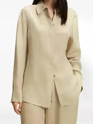 BOSS Pointed-collar Shirt With Concealed Button Front