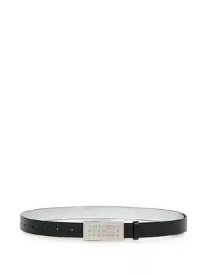 MAISON MARGIELA Slim Numeric Buckle Leather Belt - Black