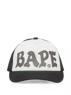 A BATHING APE Glitter-print Mesh Cap - Black
