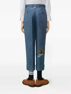 Thom Browne Bouclé-tweed Embroidered Trousers