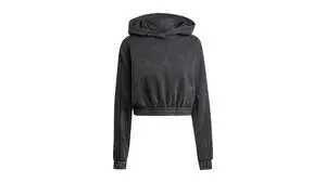 Adidas Washedout Crop Oversized Zip Hoodie - Black