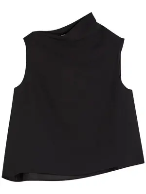 Vince Asymmetrical Draped Neck Crepe Top