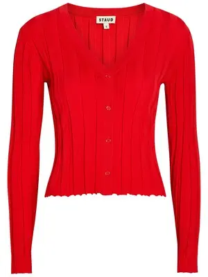 Staud Ezra Ribbed Knit Cardigan