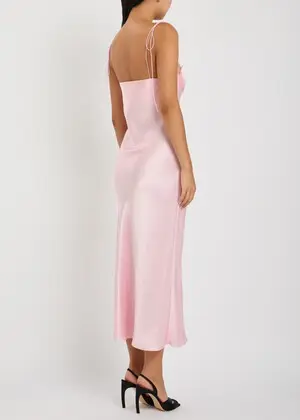 Anna October Heart Satin Midi Dress