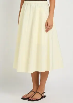 Vince Cotton-poplin A-line Midi Skirt
