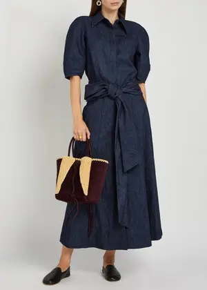 Gabriela Hearst Sansi Cotton And Linen-blend Top - Denim