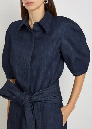 Gabriela Hearst Sansi Cotton And Linen-blend Top - Denim