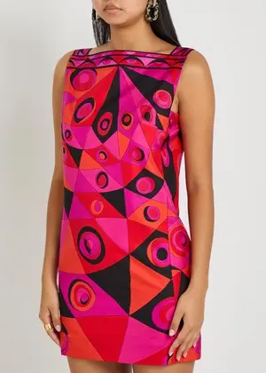 Emilio Pucci Printed Silk-twill Mini Dress