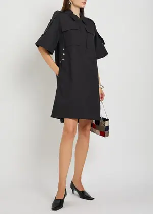 3.1 Phillip Lim Cotton-blend Mini Shirt Dress - Navy