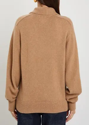 Khaite Jackson Wool And Cashmere-blend Jumper - Camel