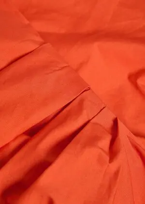 Staud Asymmetric Gathered Stretch-cotton Mini Dress - Orange