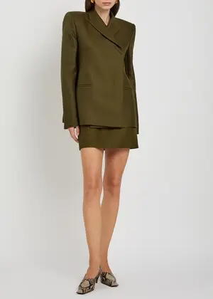 Khaite Silvannah Double-breasted Wool And Silk-blend Blazer