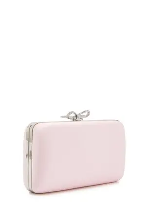 SELF-PORTRAIT Crystal Bow-embellished Satin Clutch