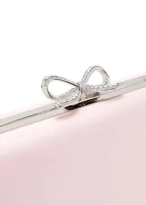 SELF-PORTRAIT Crystal Bow-embellished Satin Clutch