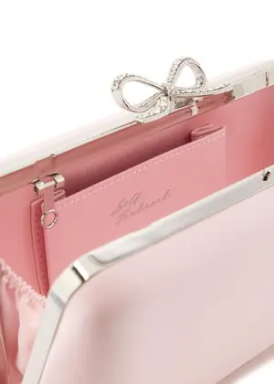 SELF-PORTRAIT Crystal Bow-embellished Satin Clutch