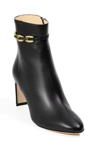 ELIZEE Sabina Bootie Leather Ankle Boots - Black