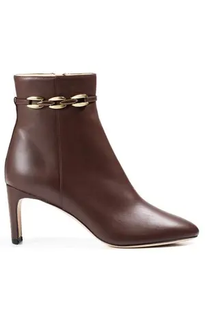 ELIZEE Sabina Bootie Leather Ankle Boots - Dark Chocolate