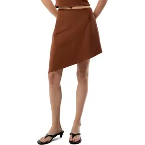 PACSUN Asymmetrical Diagonal Seam Skirt - Brown