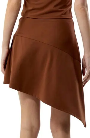PACSUN Asymmetrical Diagonal Seam Skirt - Brown