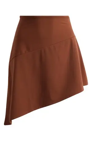 PACSUN Asymmetrical Diagonal Seam Skirt - Brown