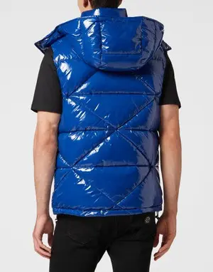 Philipp Plein Sleeveless Quilted Puffer Jacket With Hood