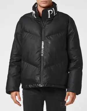 PLEIN SPORT Nylon Down Jacket Tiger - Black