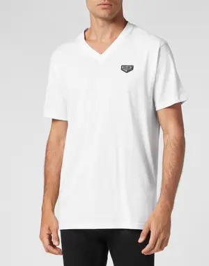 Philipp Plein T-shirt V-neck Ss - White