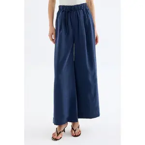 MONLICIA Calira 100% Modal High-waist Wide-leg Pants - Blue