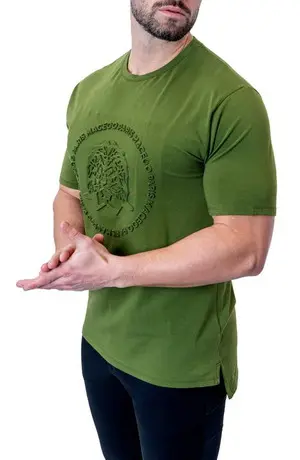 MACEOO Stamped Logo Stretch Cotton T-shirt