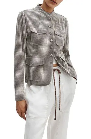 Rag & Bone Mercer Ponte Blazer - Black Plaid
