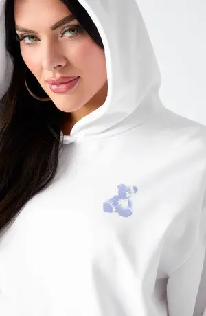 Guess Crystal Embellished Bear Graphic Hoodie