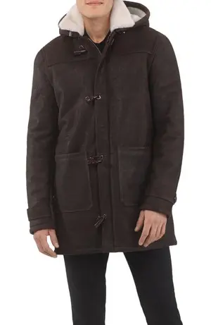 Gorski Genuine Shearling Parka - Brown Pattern/white