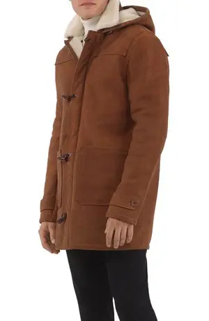 Gorski Genuine Shearling Parka - Cognac Pattern/white