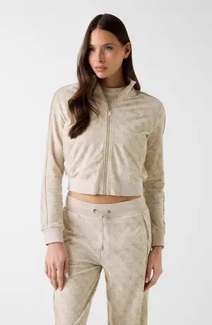 Guess 4g Logo Allover Jacquard Track Jacket