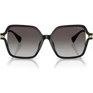 Ralph Lauren Tortoiseshell Gradient Square Sunglasses - Shiny Black/gradient Grey