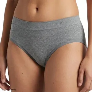 LANDS' END Bikini Brief Cotton Comfort Seamless Basics 3 Pack Panties - Clay Bisque Pk
