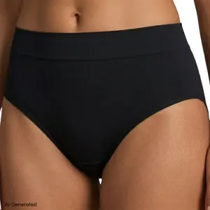 LANDS' END Bikini Brief Cotton Comfort Seamless Basics 3 Pack Panties - Clay Bisque Pk
